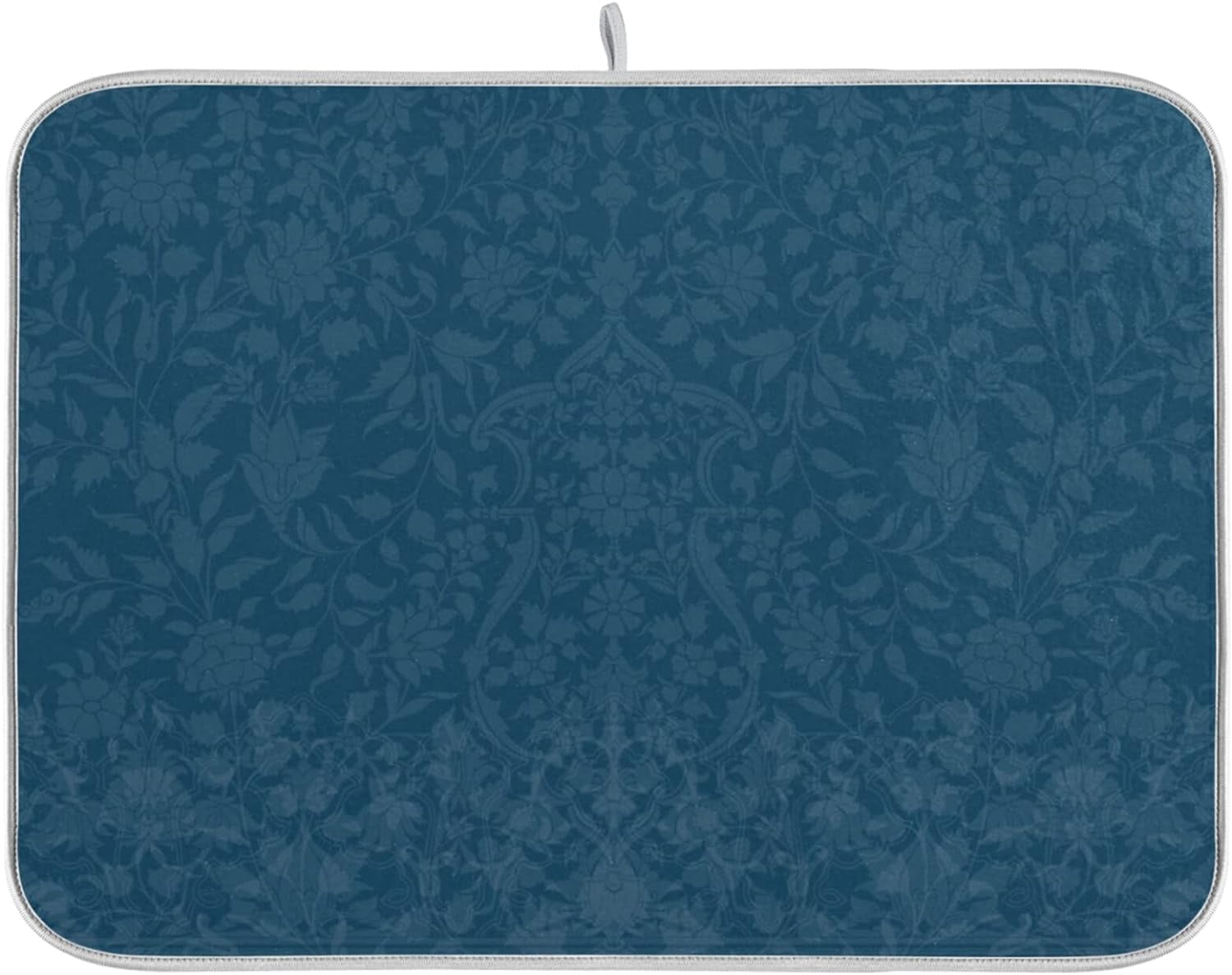 SKYSONIC Absorbent Dish Drying Mat Retro Deep Blue Kitchen Counter Mat ...