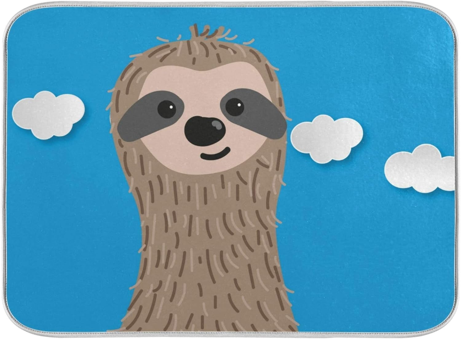 SKYSONIC Absorbent Dish Drying Mat Sloth Kitchen Counter Mat Protector ...