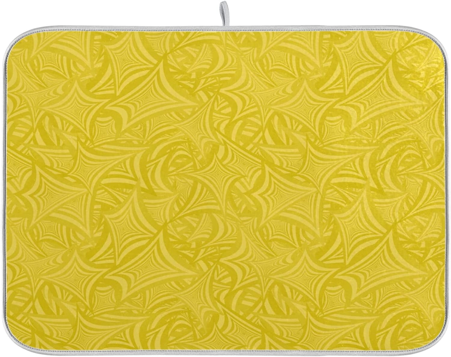 SKYSONIC Absorbent Dish Drying Mat Yellow Floral Kitchen Counter Mat ...