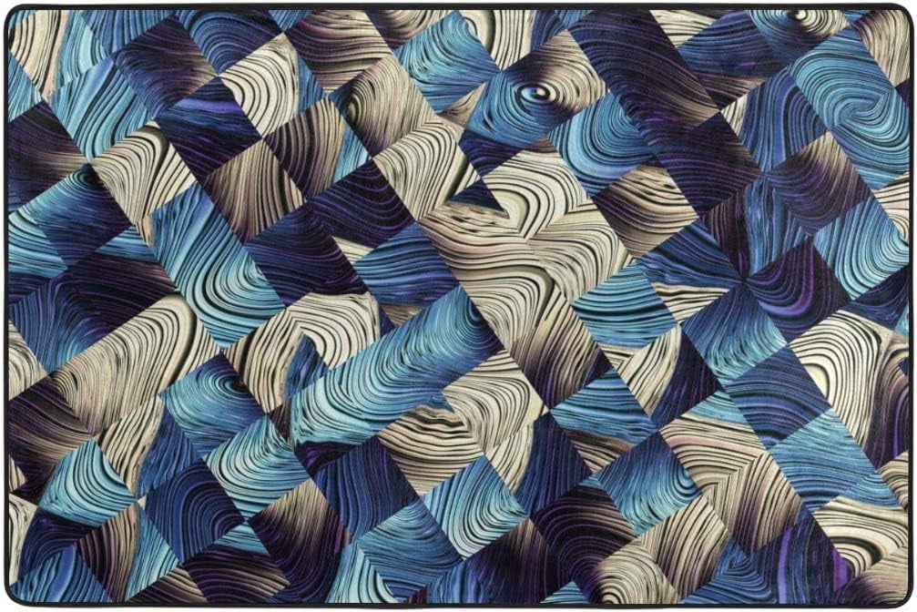 SKYSONIC Abstract Art Design Lightweight Carpet Mats Area Soft Rugs ...
