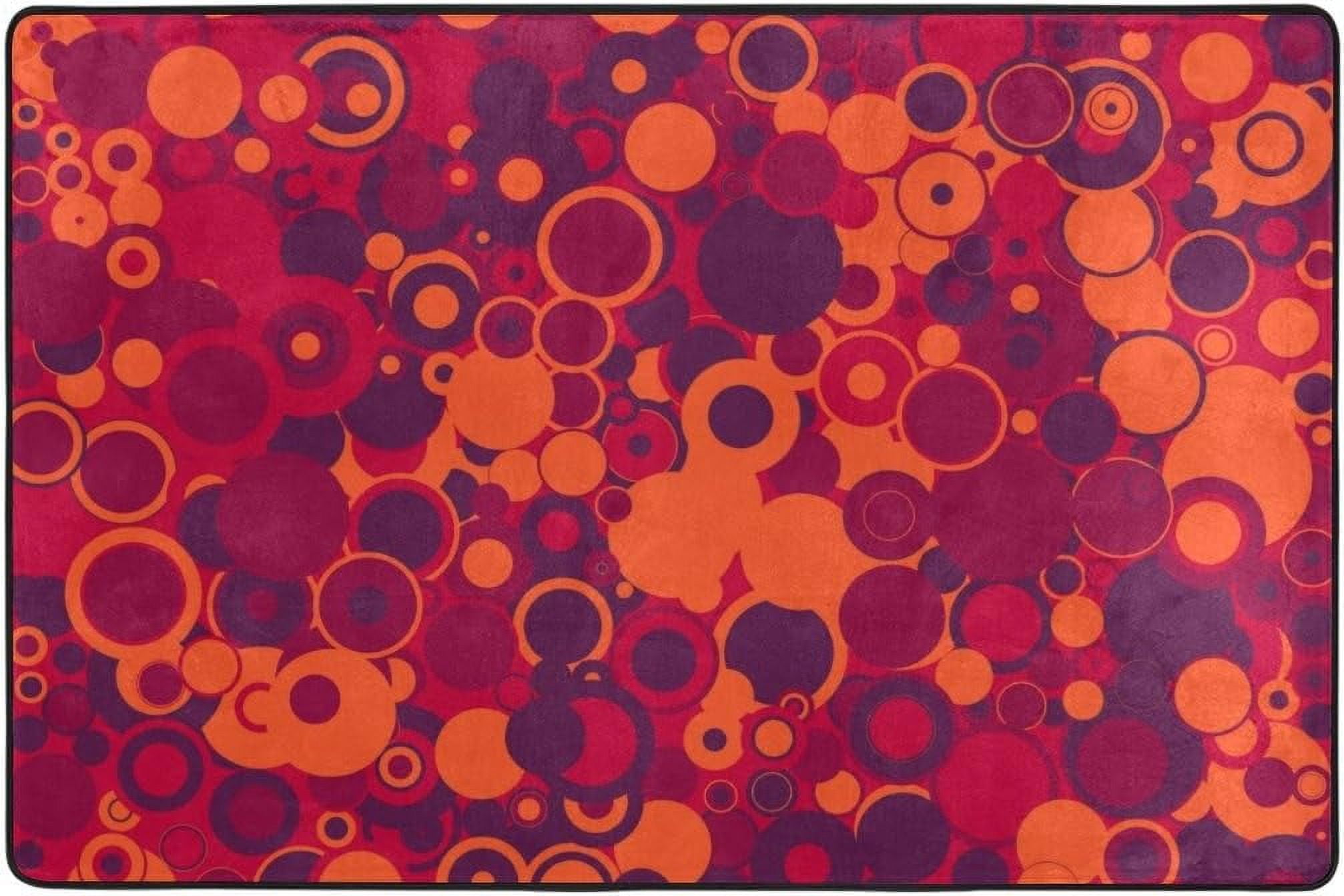 SKYSONIC Abstract Colorful Circle Area Rug Pad 24x36 Inch 100% Light ...