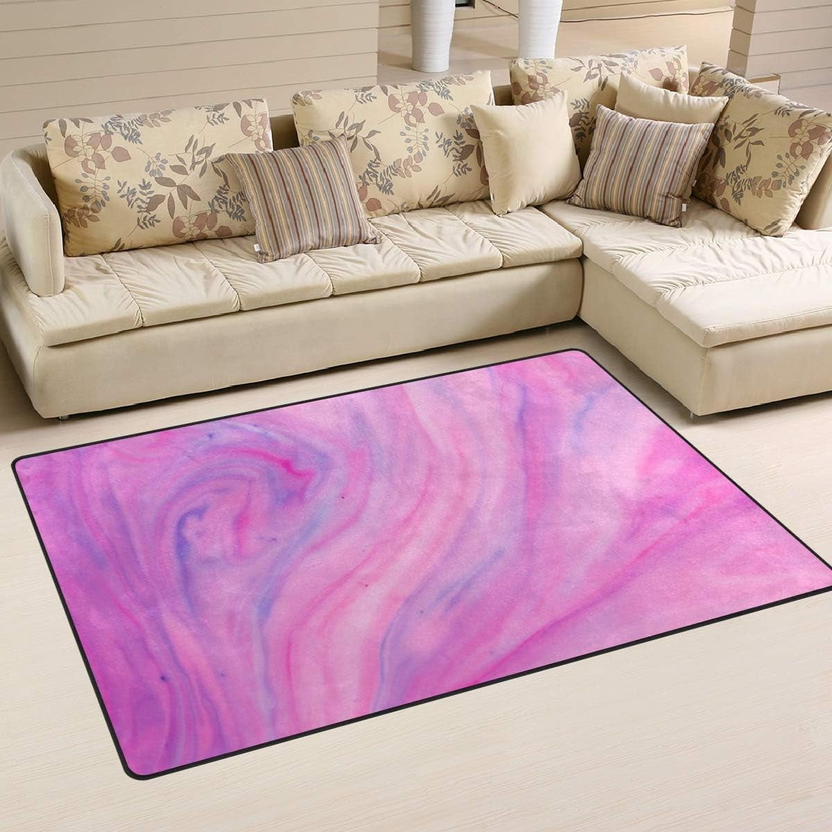 SKYSONIC Abstract Food Dyes On Milk Area Rug Pad Dining Room Bedroom 5 ...