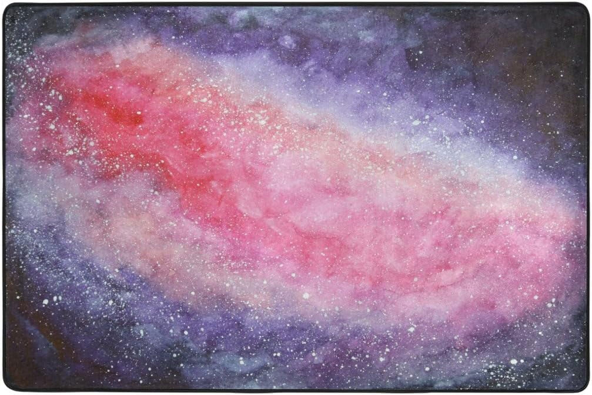 SKYSONIC Abstract Galaxy Painting Area Rug Pad 24x36 Inch 100% Light ...