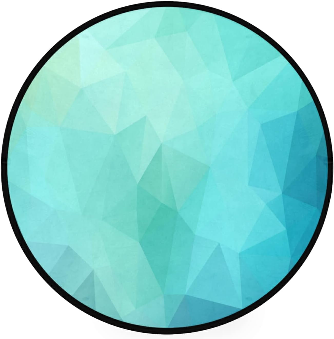 SKYSONIC Abstract Geometric Blue BackgroundRound Area Rug Chair Couch ...