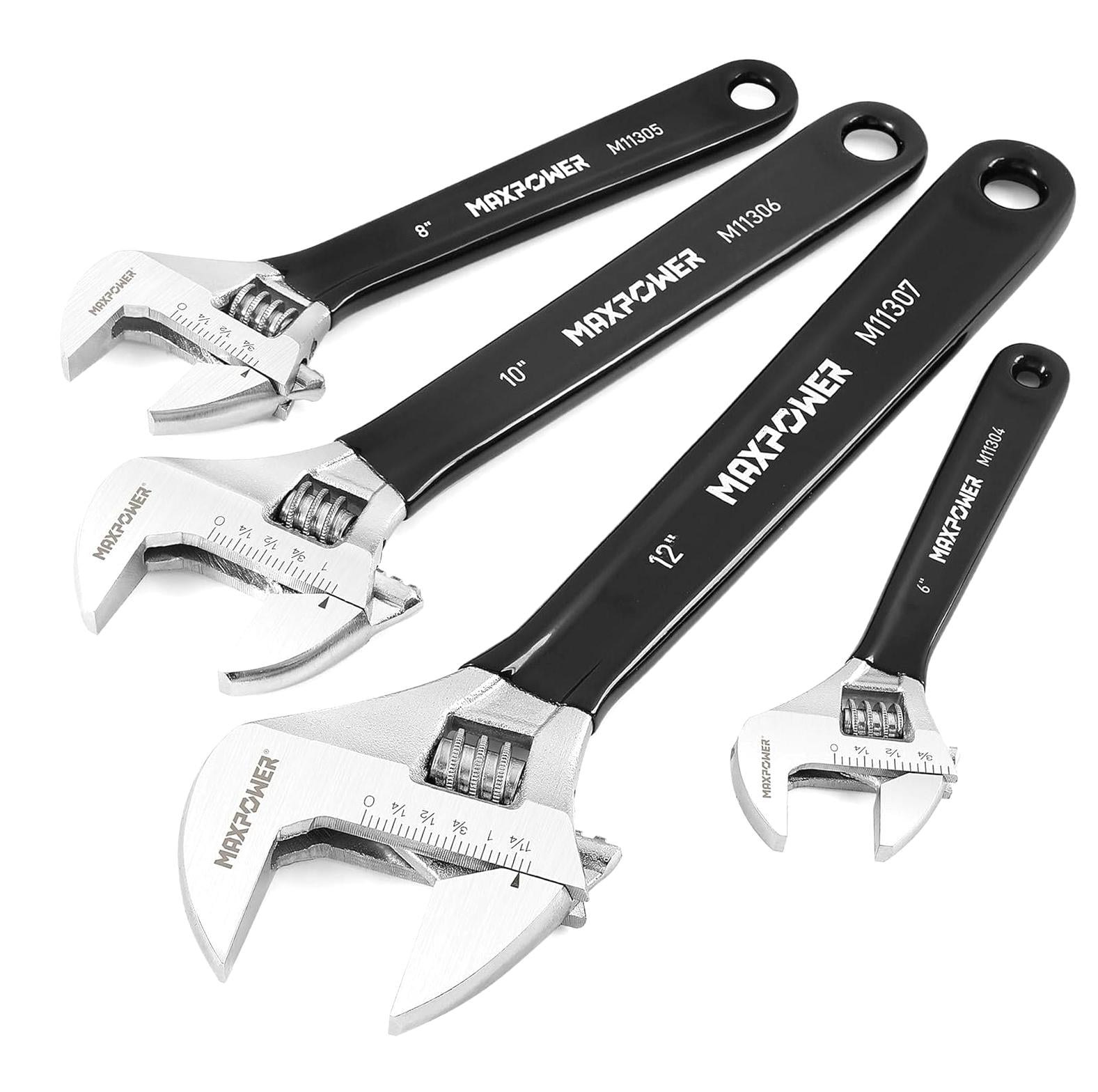 SKYSONIC Adjustable Wrench Collection, 4-Piece Set Including 6-inch, 8 ...