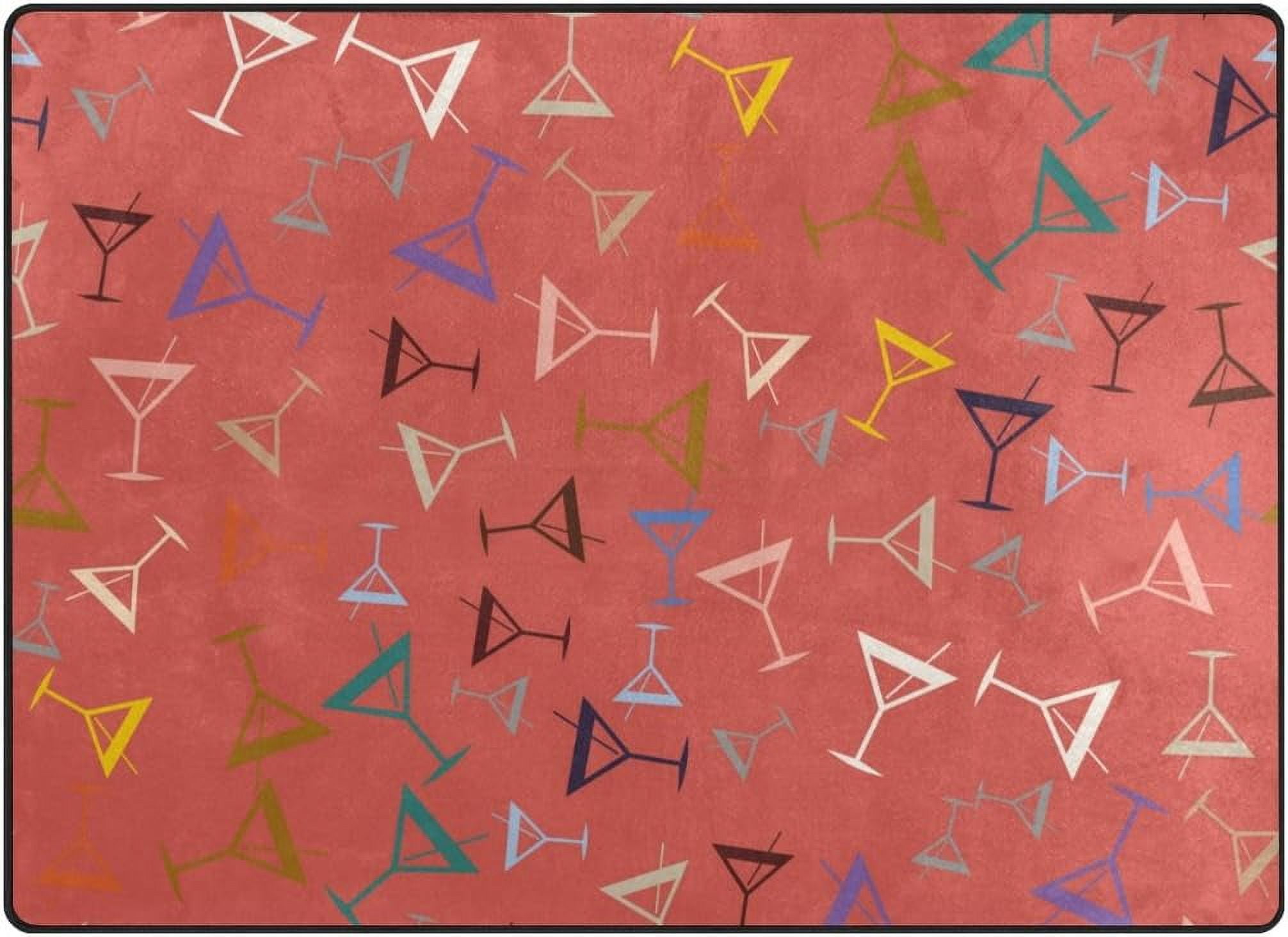 SKYSONIC Alcohol Cocktail Drinks Area Rug Pad - 63x48 inch - 100% Light ...