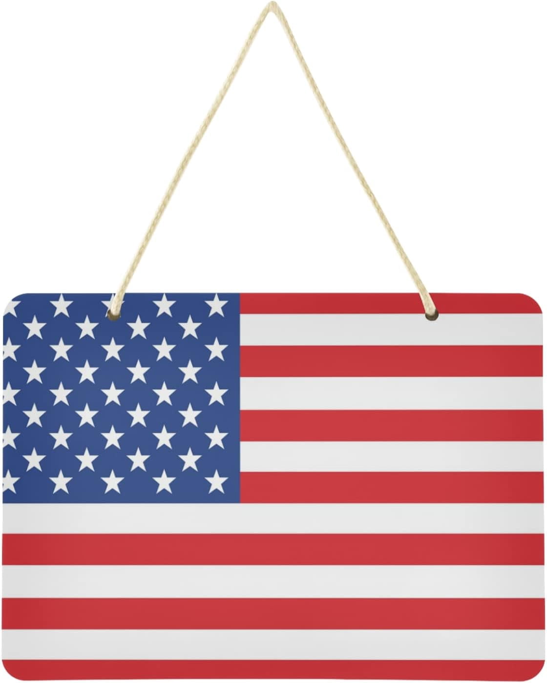 SKYSONIC American Flag Welcome Sign Front Door Decor Wall Hanging ...