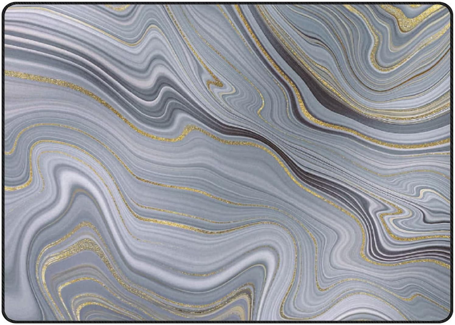 SKYSONIC Area Rug Abstract Grey Marble Nursery Rug Floor Mat Kids ...