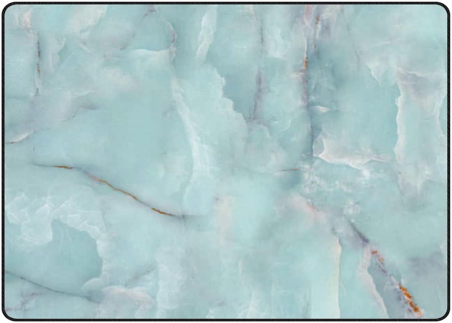 SKYSONIC Area Rug Aqua Color Marble Texture Nursery Rug Floor Mat Kids ...
