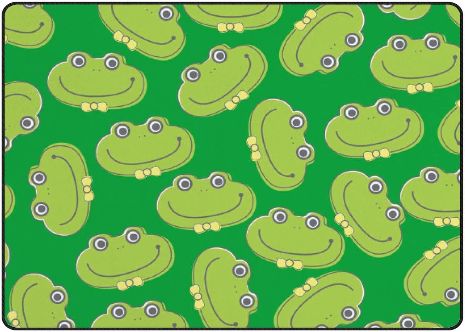 SKYSONIC Area Rug Cute Frogs Head on Green Nursery Rug Floor Mat Kids ...