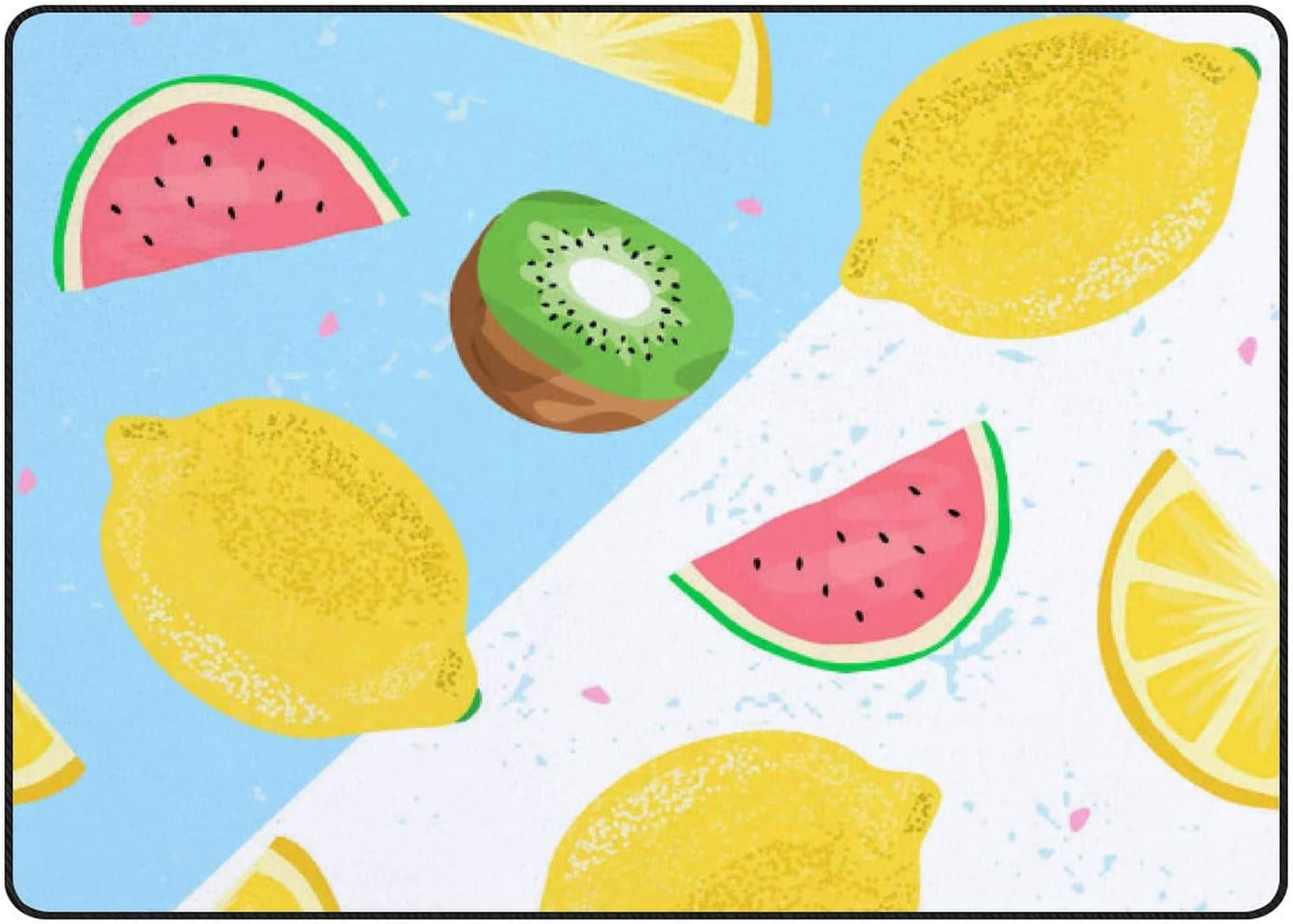 SKYSONIC Area Rug Hello Summer Tropical Fruits Nursery Rug Floor Mat ...