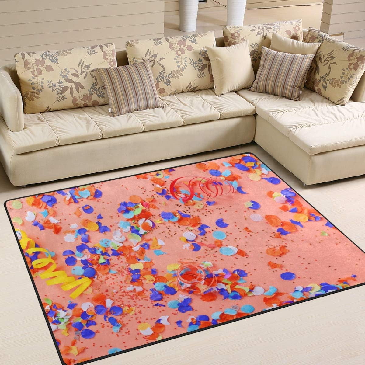 SKYSONIC Area Rug Pad Abstract Art Nursery Rugs Floor Mat for Kids ...