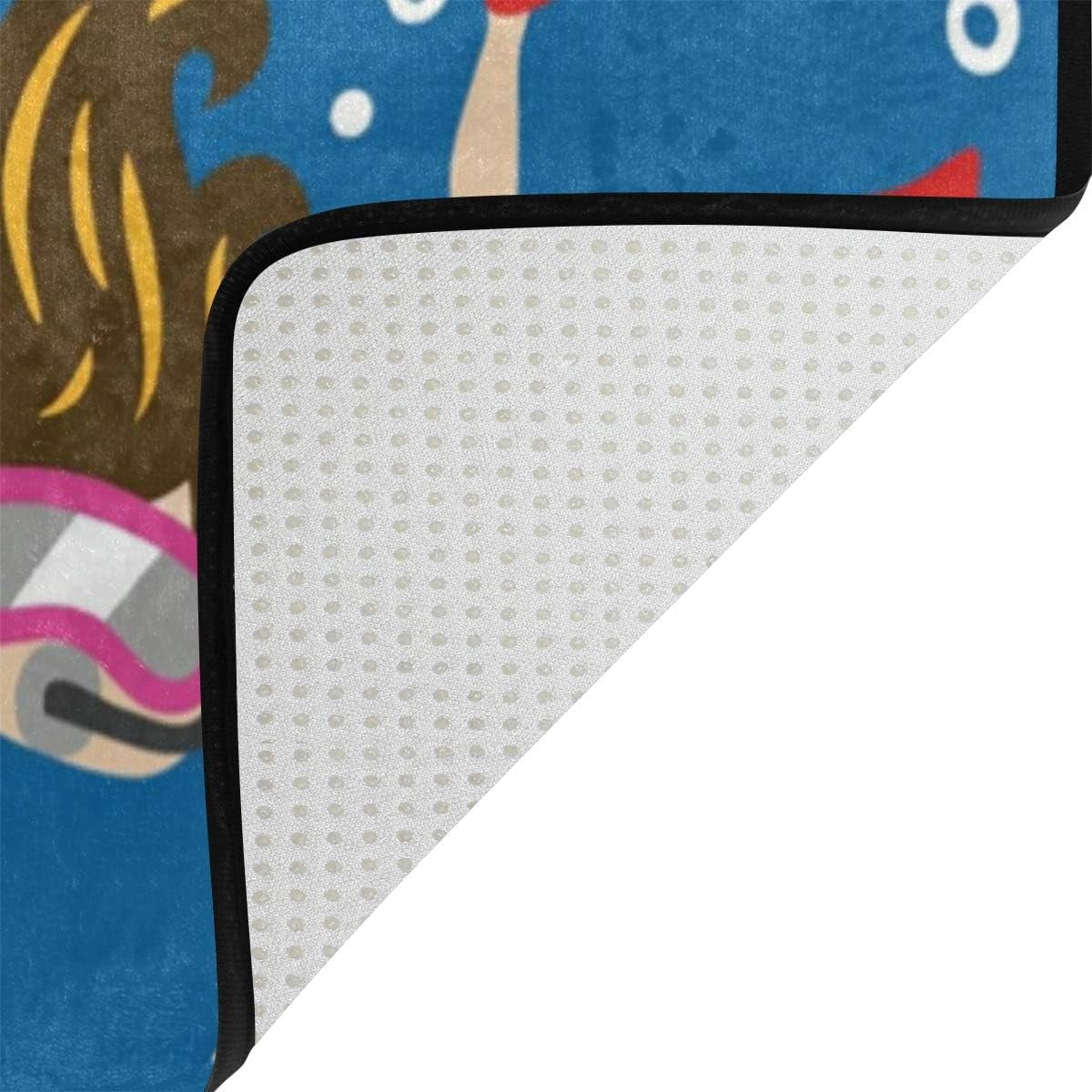 SKYSONIC Area Rug Pad Cute Dolphins and Diving Girls Nursery Rugs Floor ...
