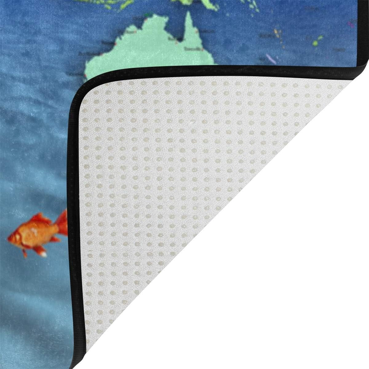 SKYSONIC Area Rug Pad Dolphins World Map Nursery Rugs Floor Mat for ...