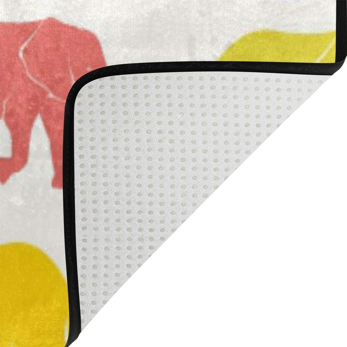 SKYSONIC Area Rug Pad Elephants Pattern Nursery Rugs Floor Mat for Kids ...