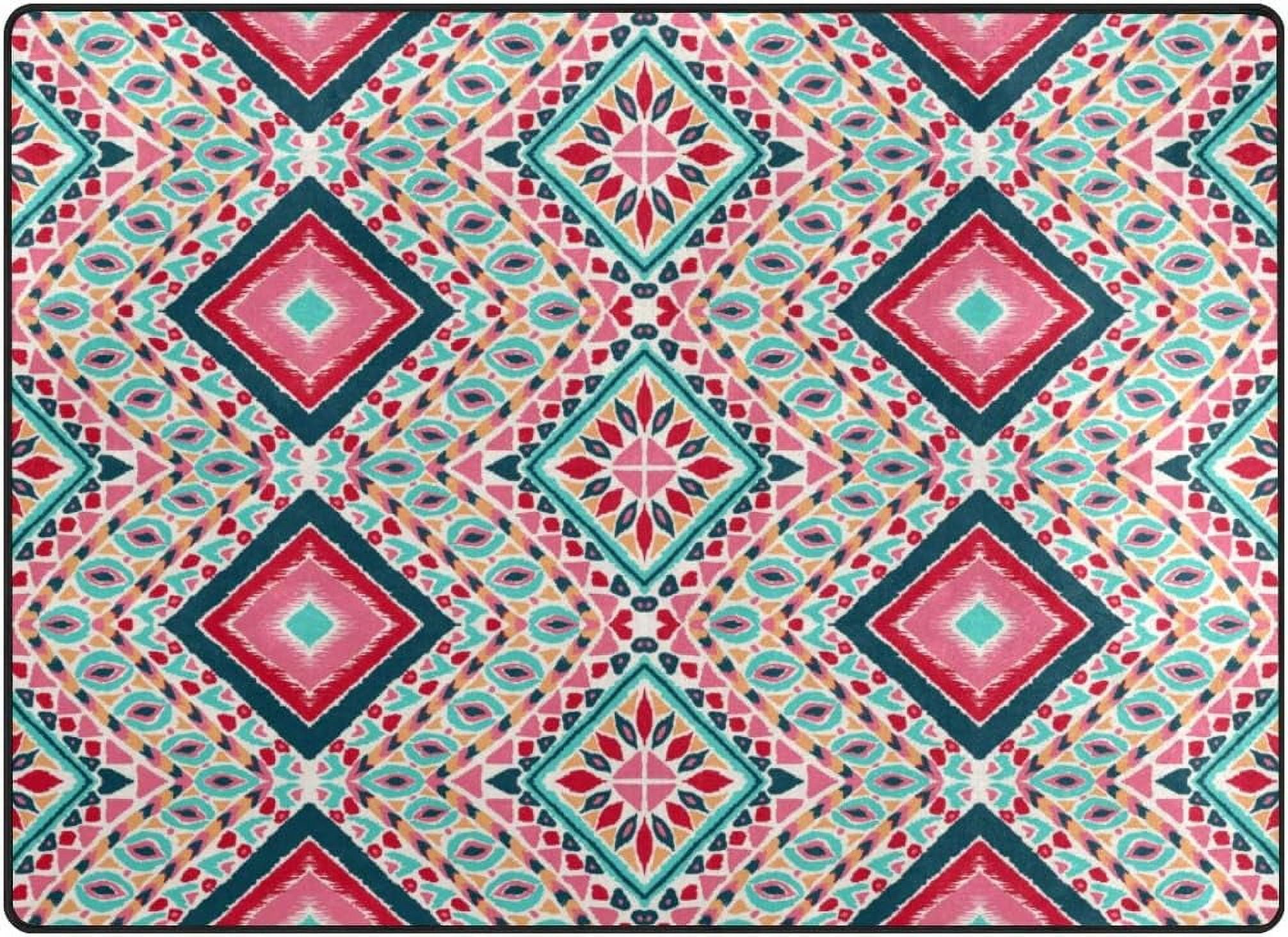 SKYSONIC Area Rug Pad Ethnic Design Nursery Rugs Floor Mat for Kids ...