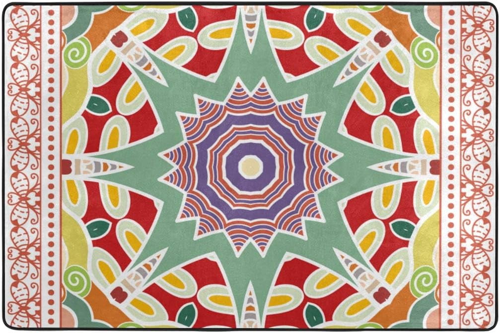SKYSONIC Area Rug Pad Ethnic Pattern Nursery Rugs Floor Mat for Kids ...