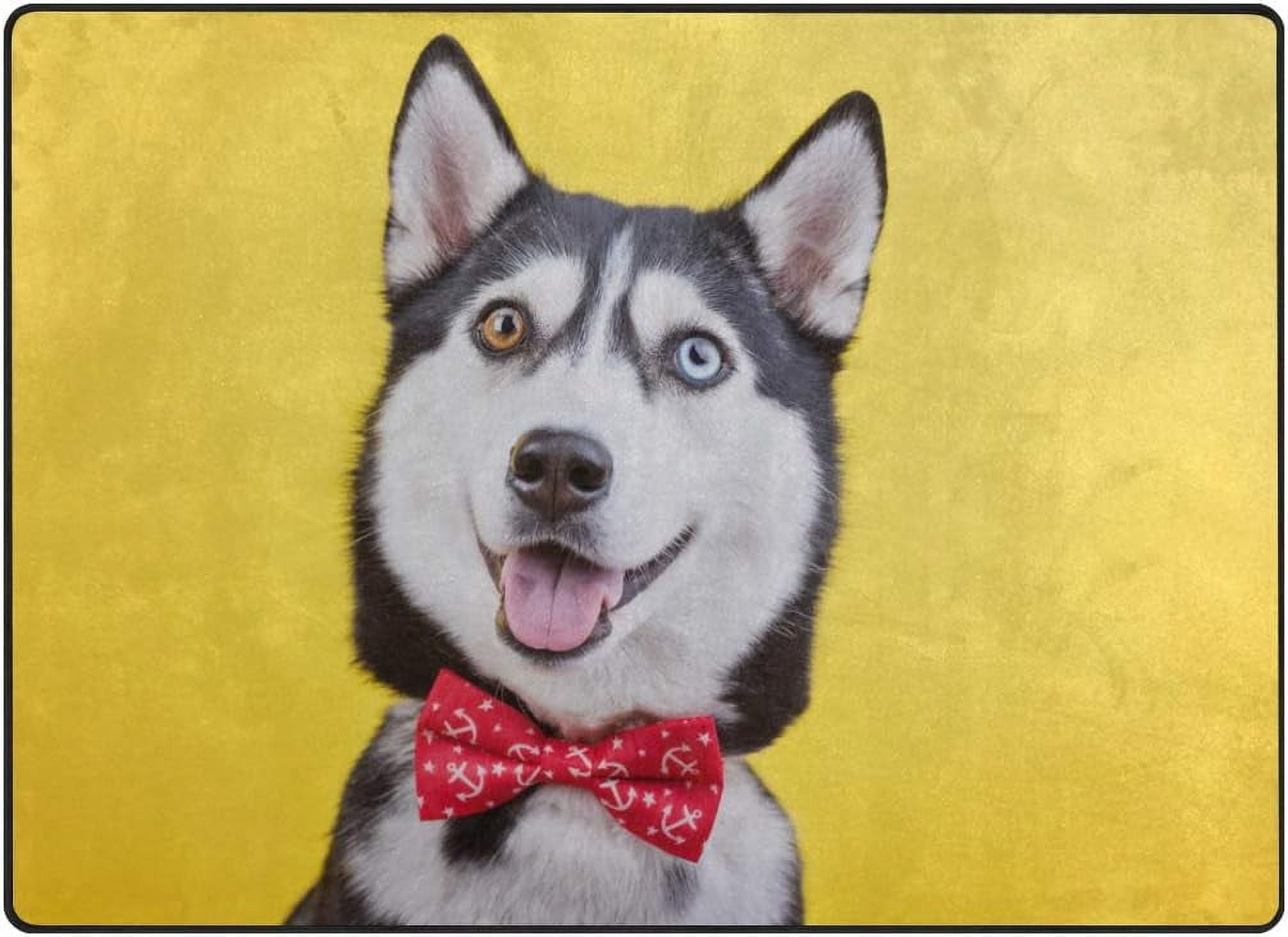 SKYSONIC Area Rug Pad Funny Husky Nursery Rugs Floor Mat for Kids ...