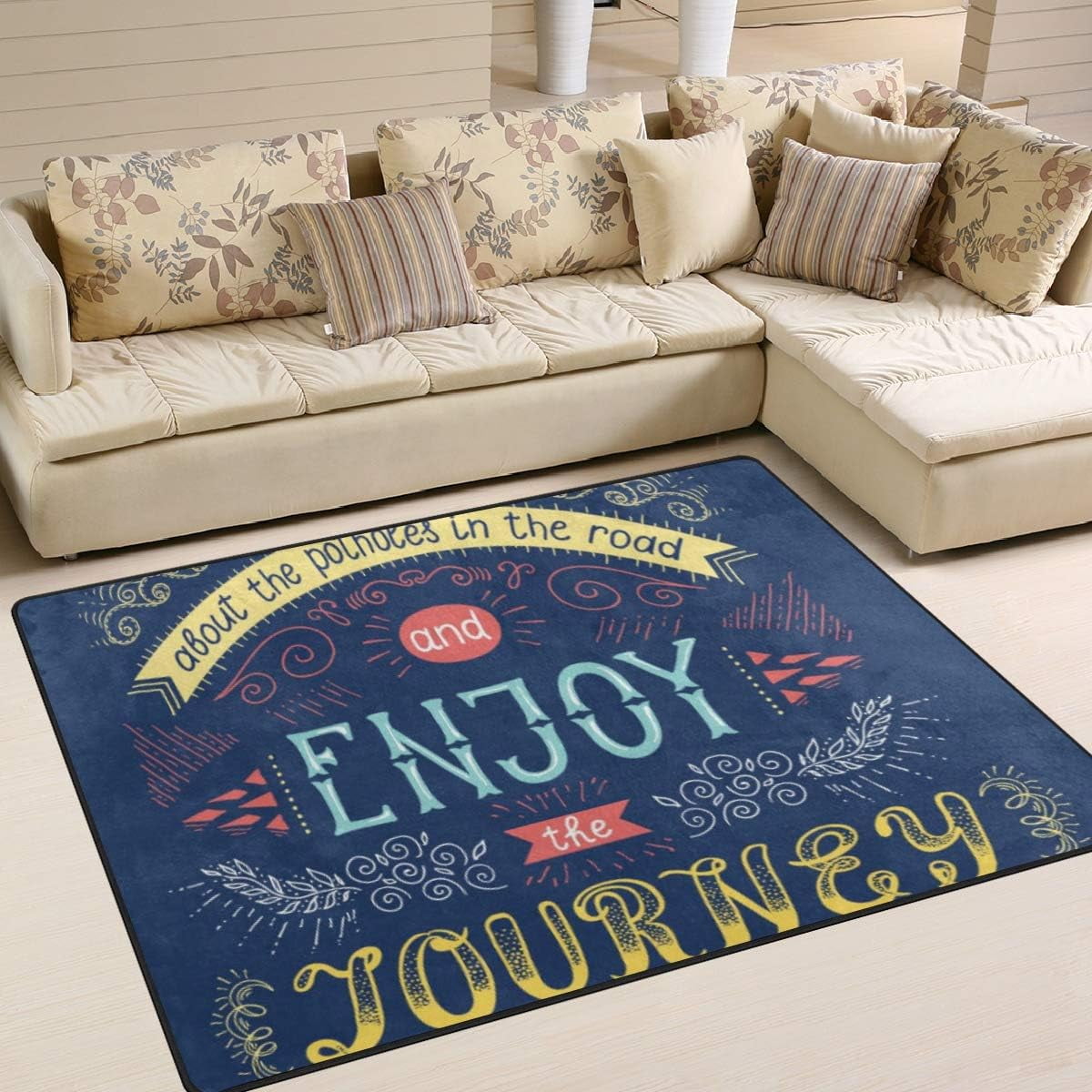 SKYSONIC Area Rug Pad Travel Poster Nursery Rugs Floor Mat for Kids ...