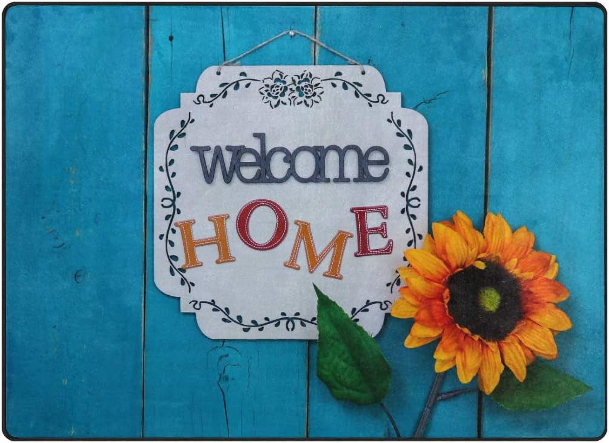 SKYSONIC Area Rug Pad Welcome Home Design Nursery Rugs Floor Mat for ...