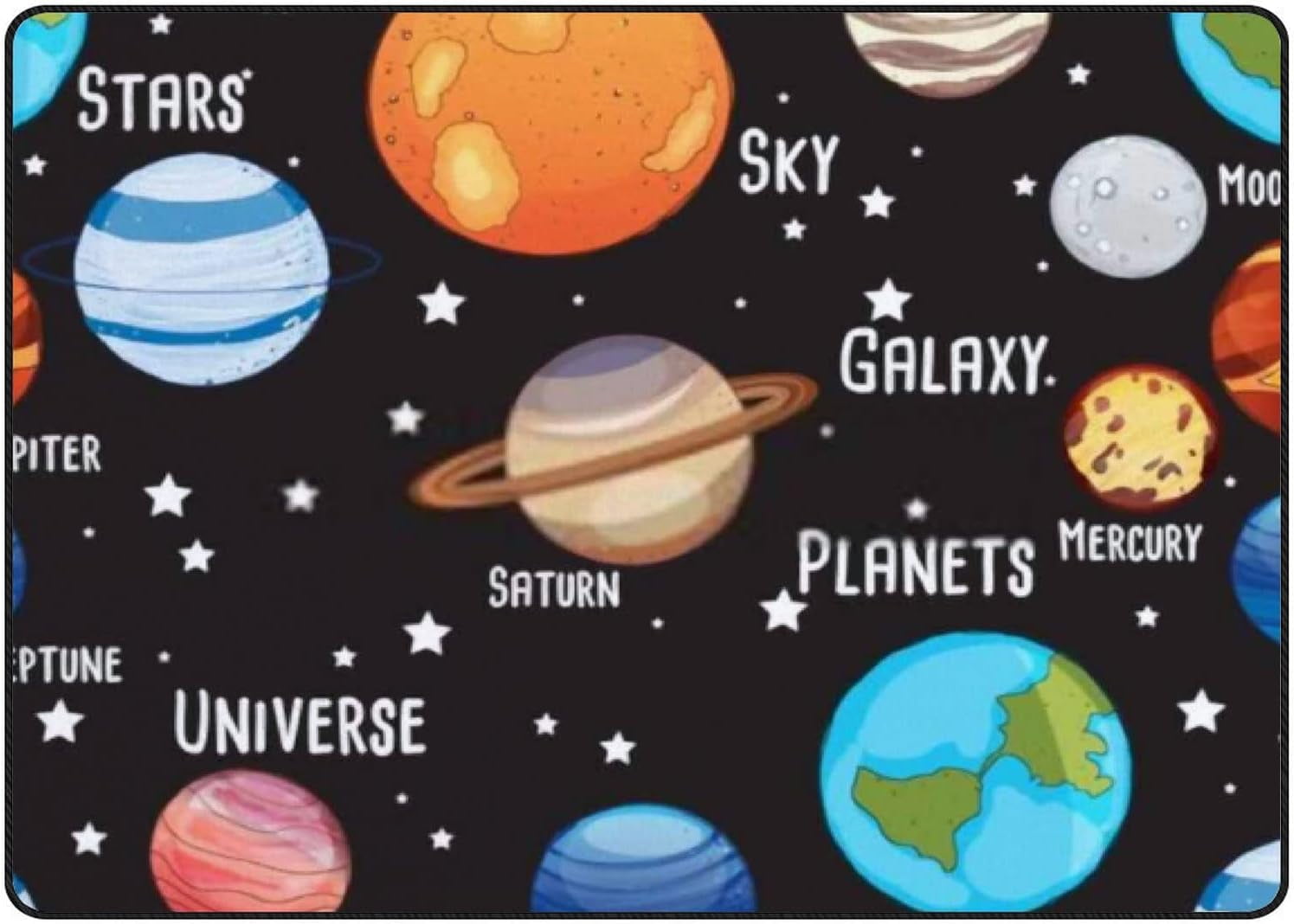 SKYSONIC Area Rug Solar System Planets Nursery Rug Floor Mat Kids ...