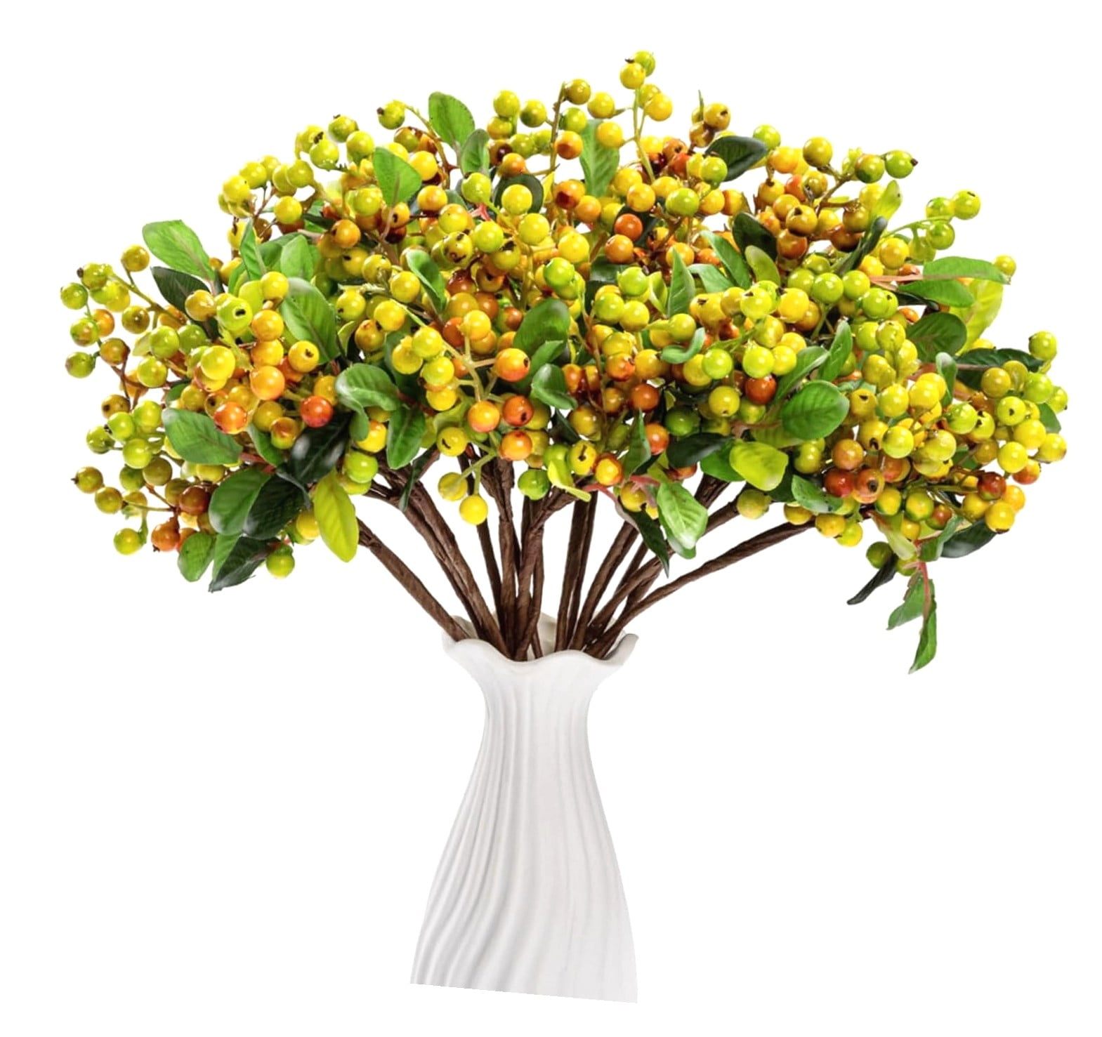 SKYSONIC Artificial Orange Fall Berry 20 PCS Fake Berries Branches with ...