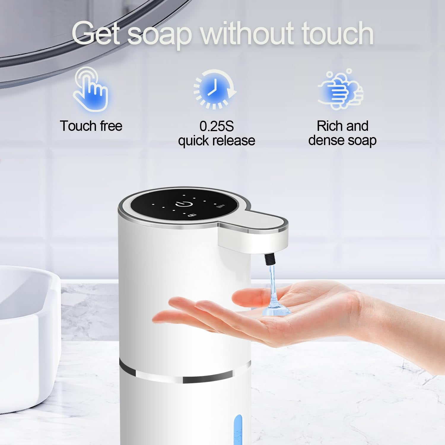 SKYSONIC Automatic Liquid Dispenser for Bathroom Kitchen Dish Body Wash ...