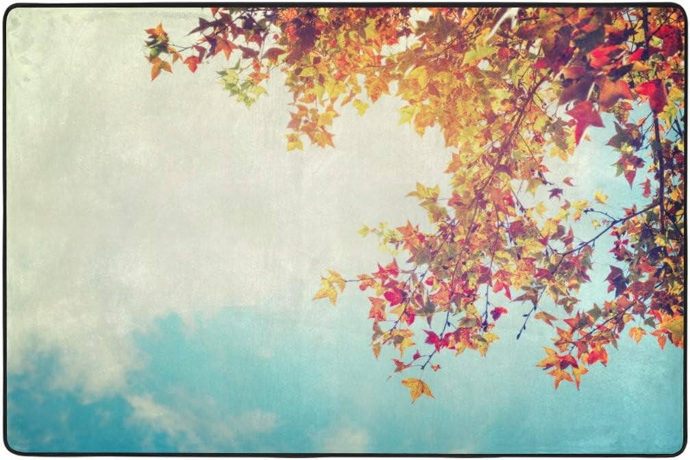 SKYSONIC Autumn Leaves Area Rug Pad 24x36 Inch 100% Light Weight ...