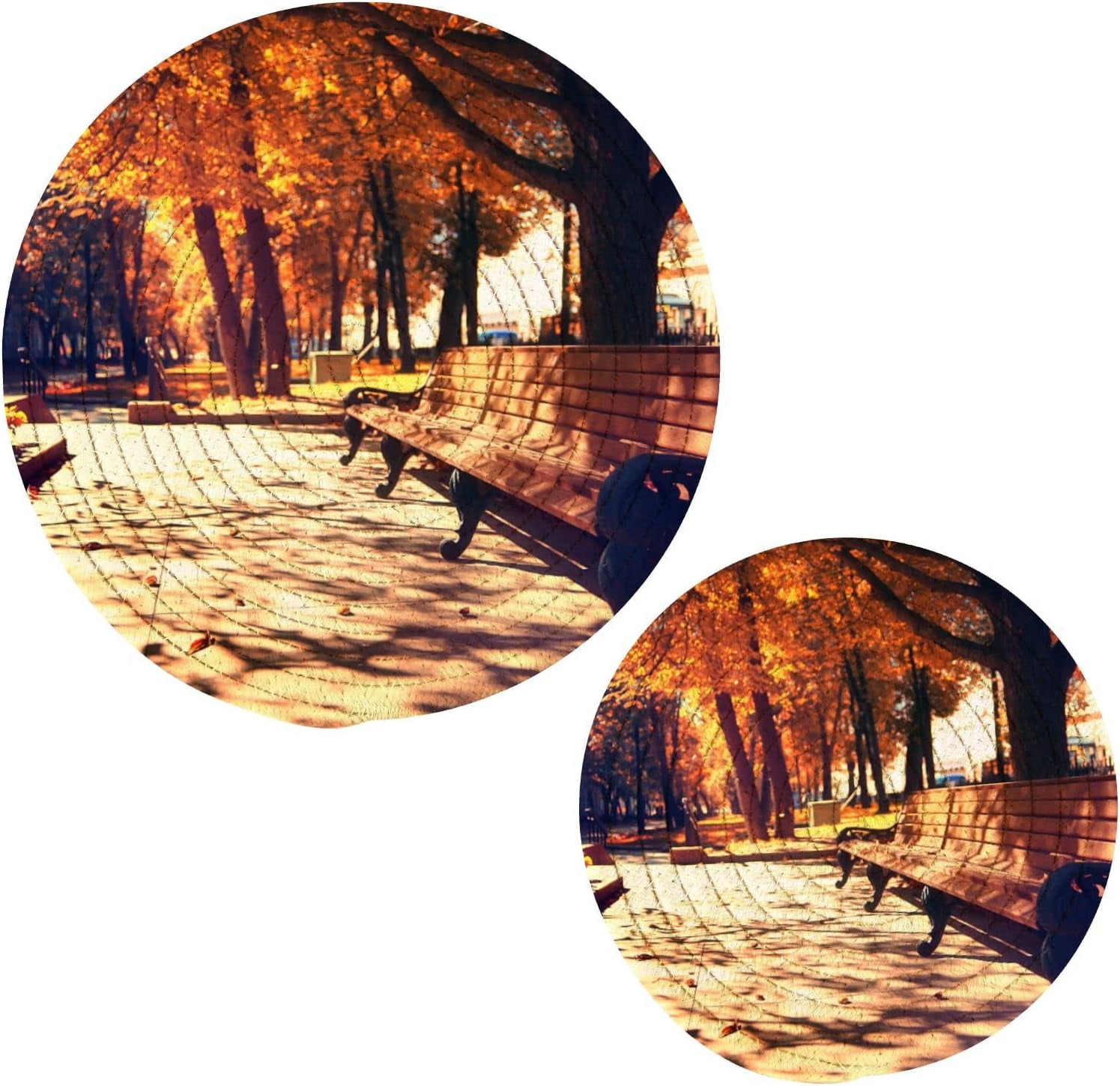 SKYSONIC Autumn Maple Tree Park Pot Holders Trivets, 2 Pcs Heat ...
