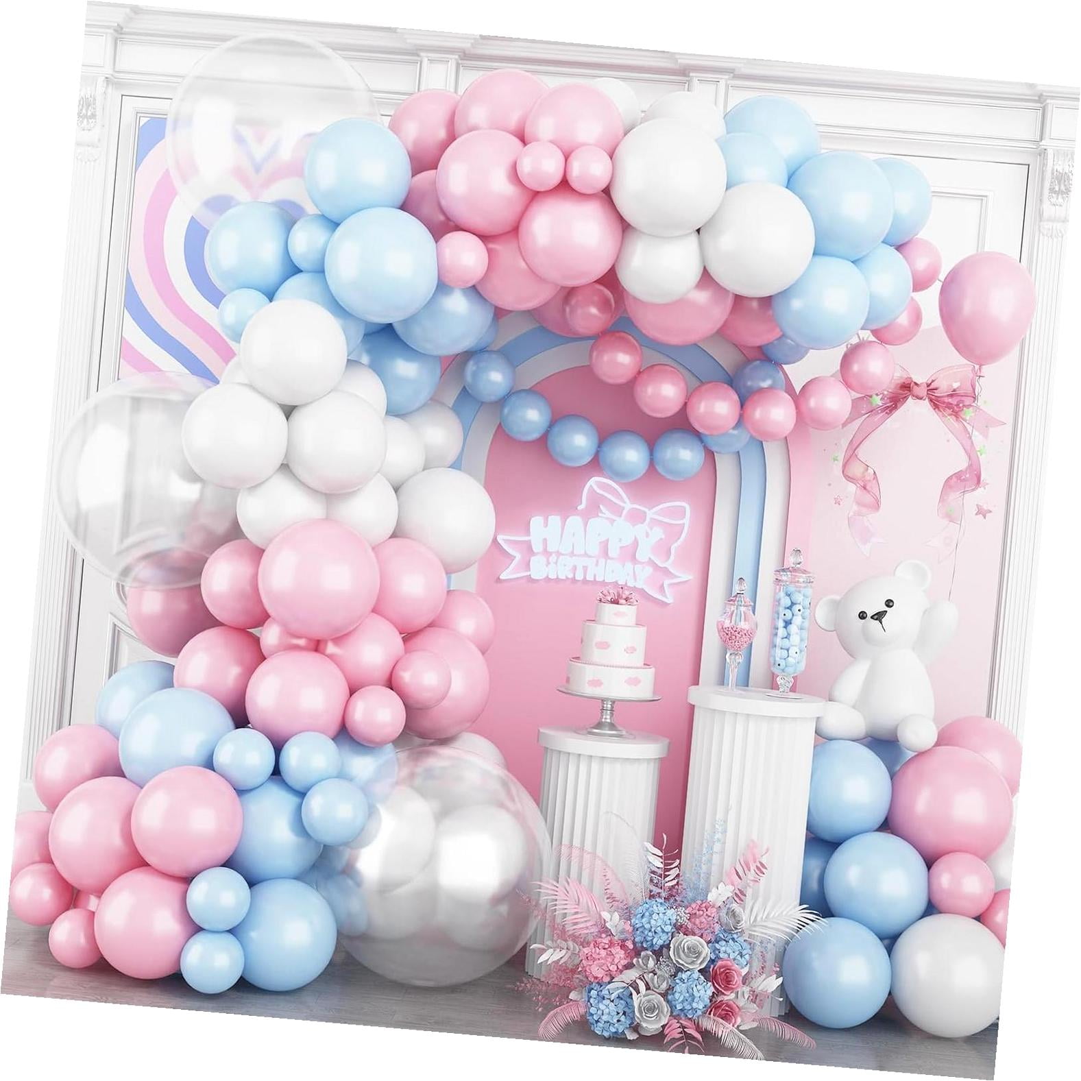 SKYSONIC Balloon Arch Kit, White Balloon Arch Garland Kit,120Pcs Light ...