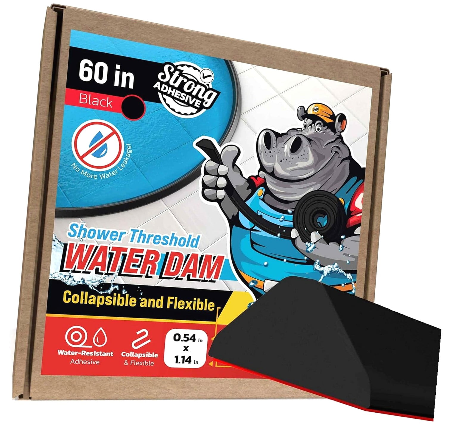 SKYSONIC Barrier 60" Collapsible Shower Water Blocker for Walk in ...