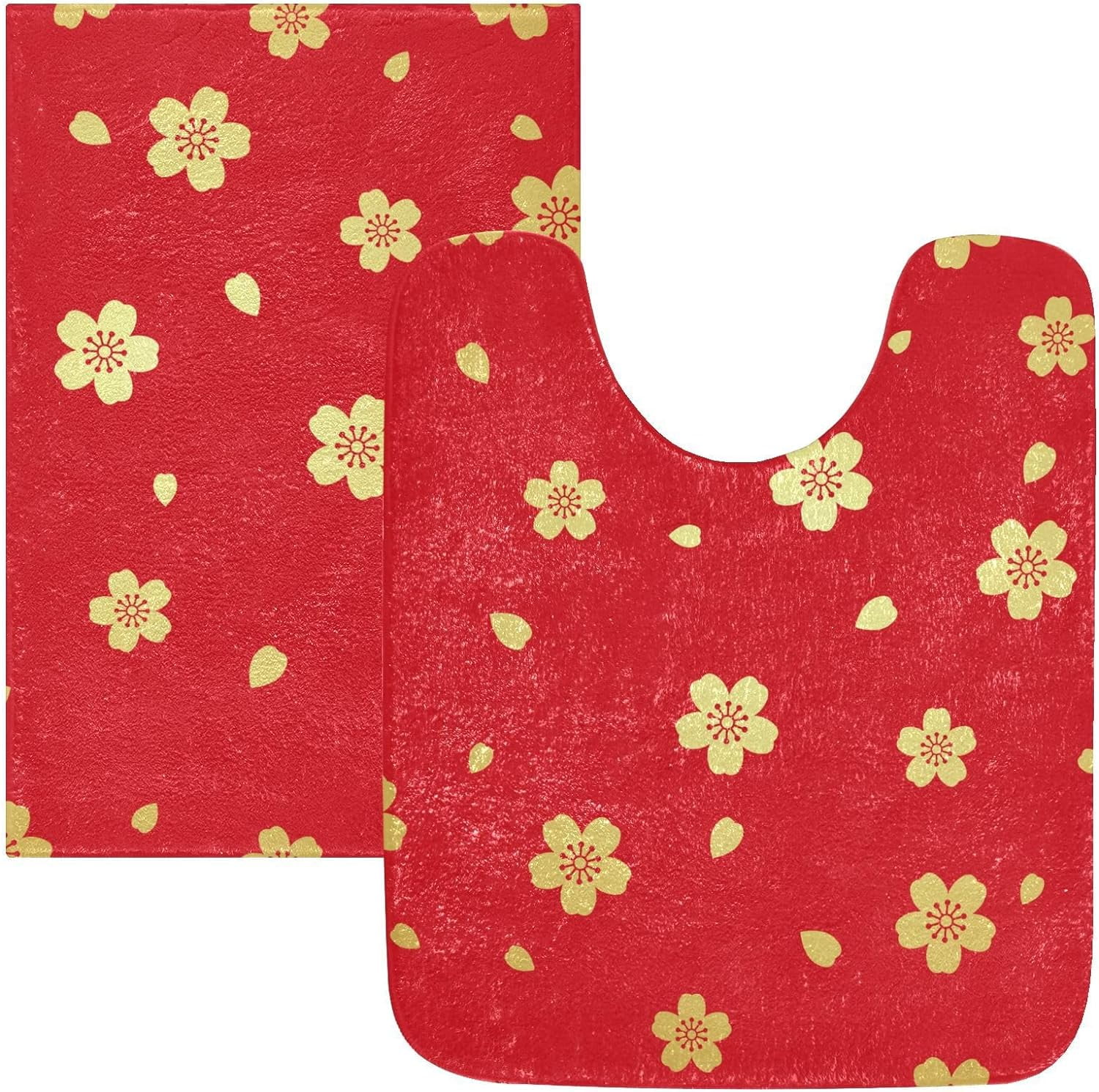 SKYSONIC Bath Mats Toiletry Mat, Fluffy Plush Absorbent Bath Rugs ...