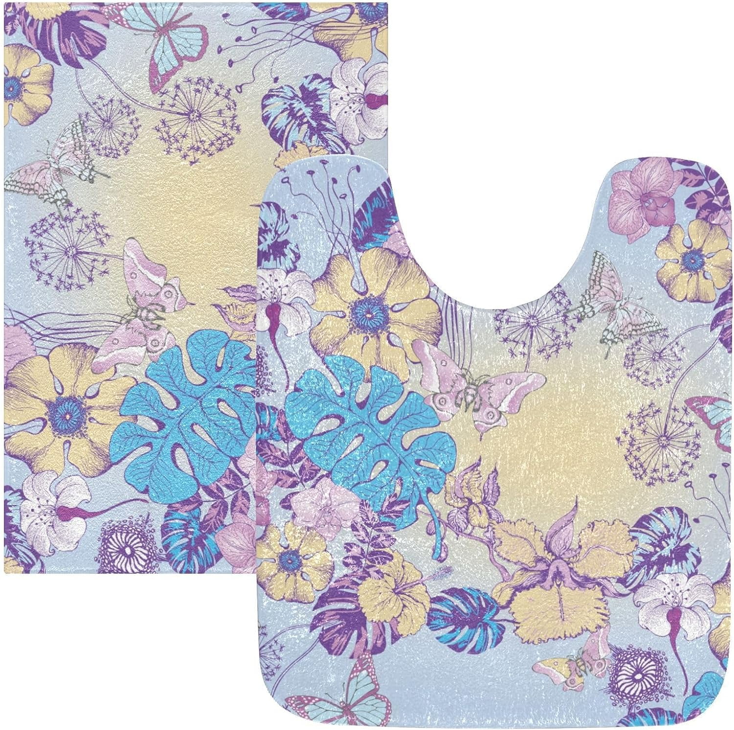 SKYSONIC Bath Mats Toiletry Mat, Fluffy Plush Absorbent Bath Rugs ...