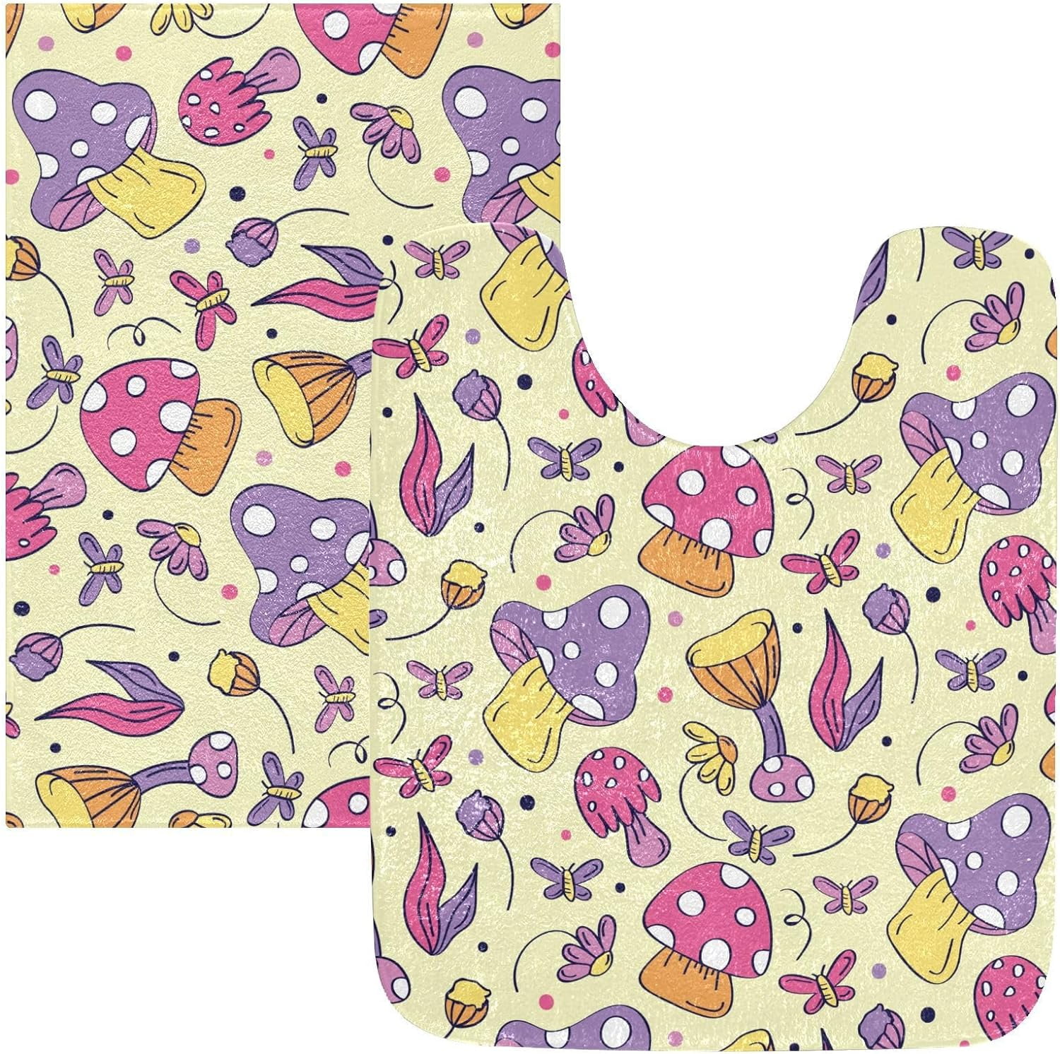 SKYSONIC Bath Mats Toiletry Mat, Fluffy Plush Absorbent Bath Rugs ...