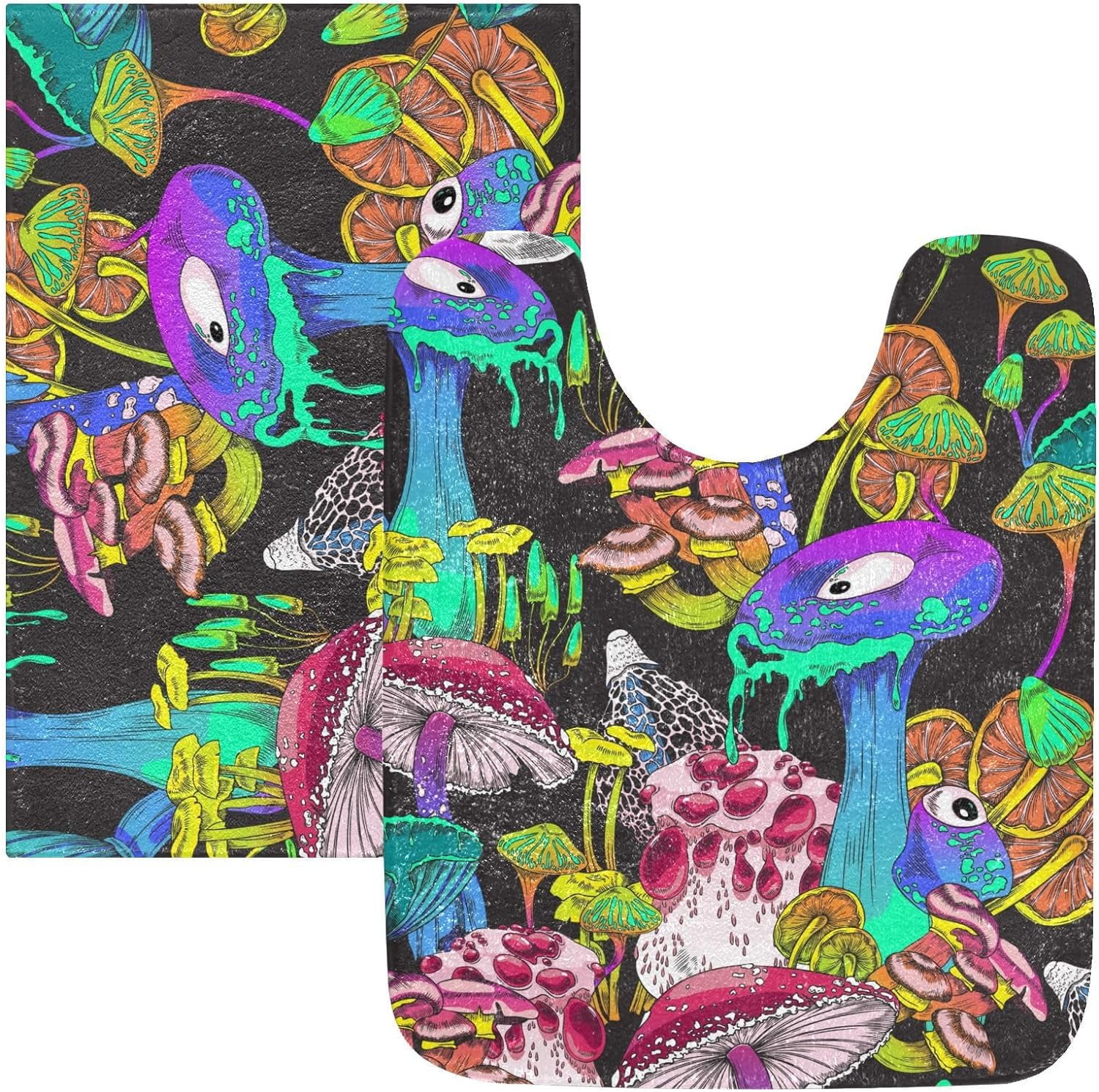 SKYSONIC Bath Mats Toiletry Mat, Fluffy Plush Absorbent Bath Rugs ...