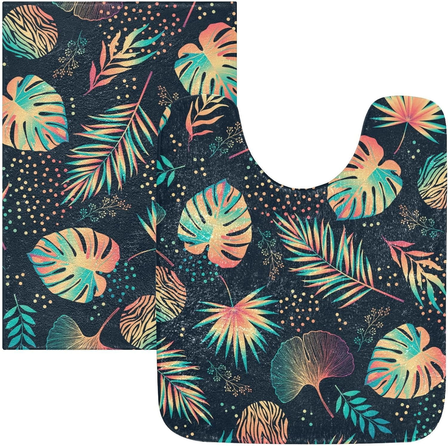 SKYSONIC Bath Mats Toiletry Mat, Fluffy Plush Absorbent Bath Rugs ...