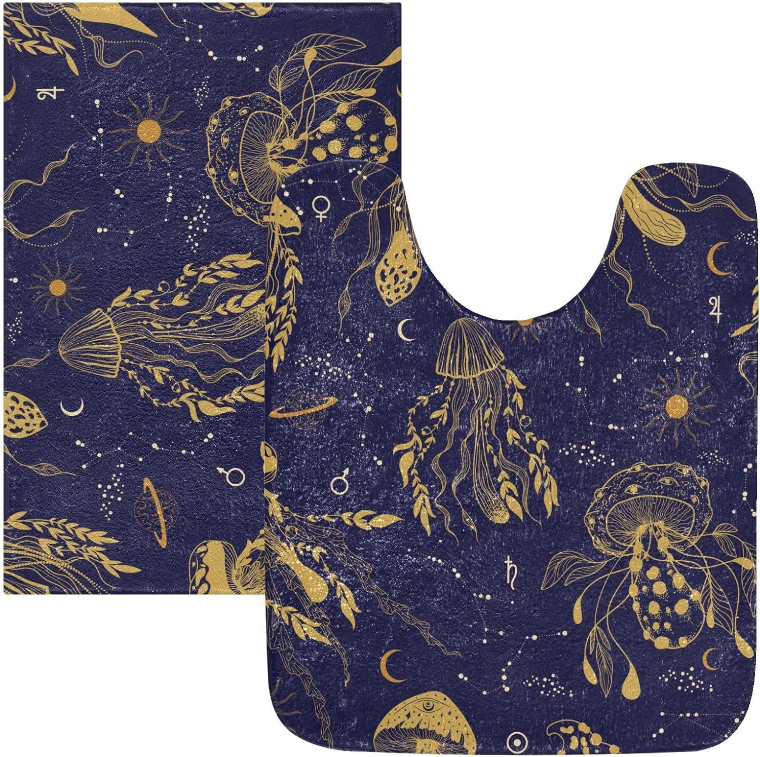 SKYSONIC Bath Mats Toiletry Mat, Fluffy Plush Absorbent Bath Rugs ...