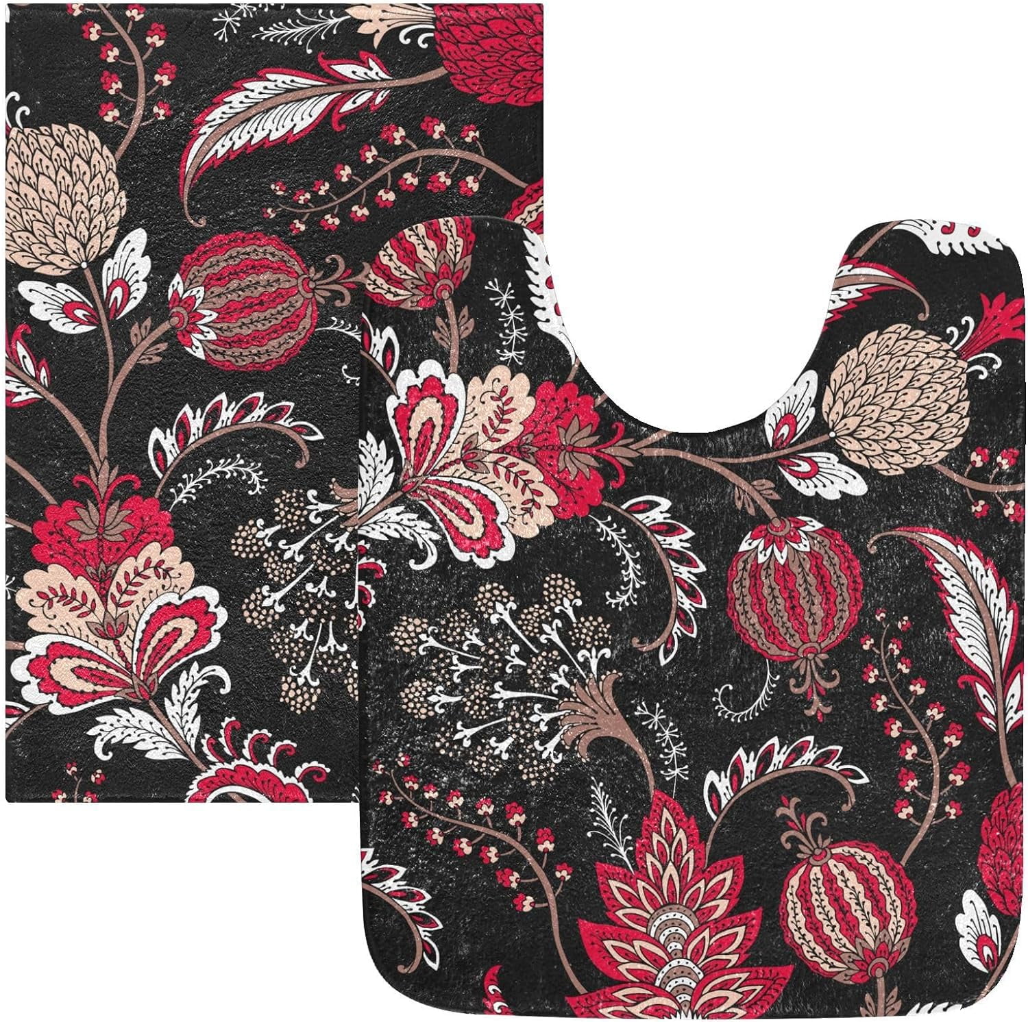 SKYSONIC Bath Mats Toiletry Mat, Fluffy Plush Absorbent Bath Rugs ...