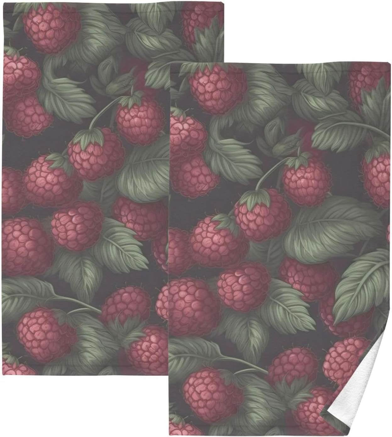 SKYSONIC Bathroom Hand Towels 2 Pack, Vintage Raspberry, Cotton Bath ...