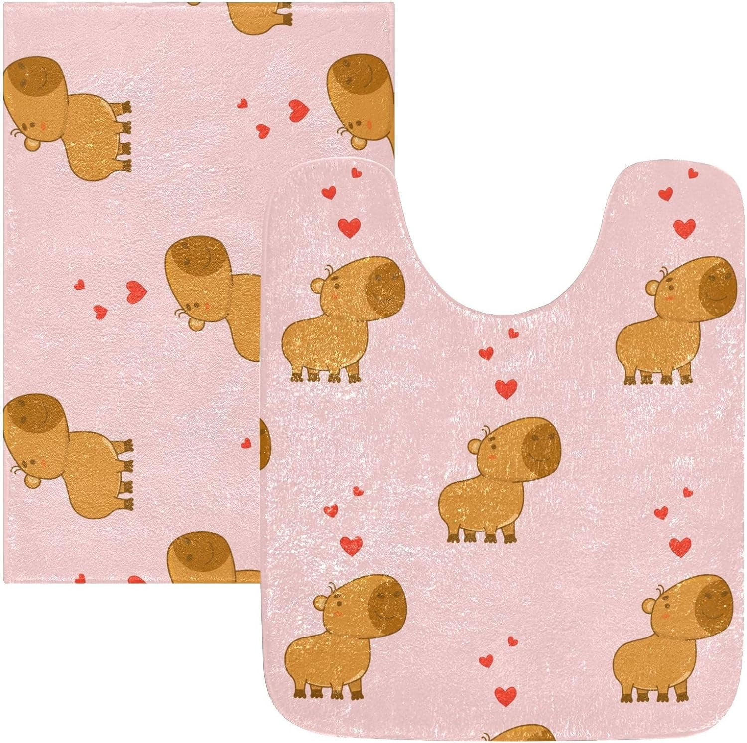 SKYSONIC Bathroom Rug Mats Anime Capybara Print, Fluffy Plush Absorbent ...