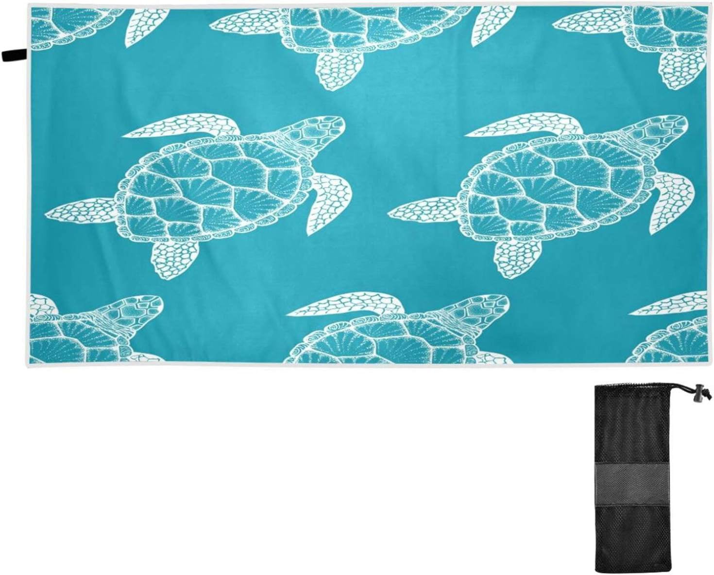SKYSONIC Beach Towels 30"x60", Blue Sea Turtles Camping Towels Sand ...