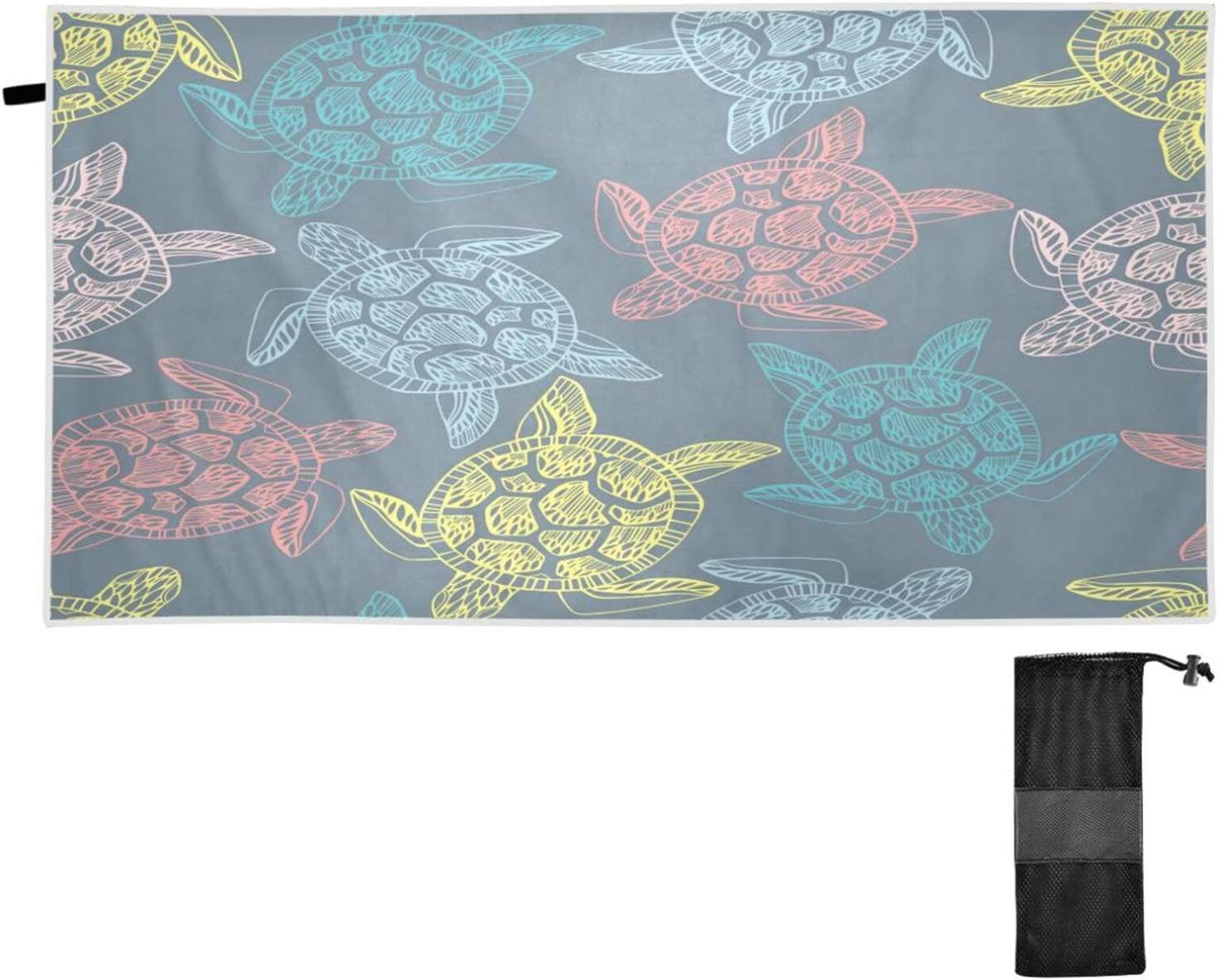 SKYSONIC Beach Towels 30"x60", Colorful Sea Turtles Camping Towels Sand ...