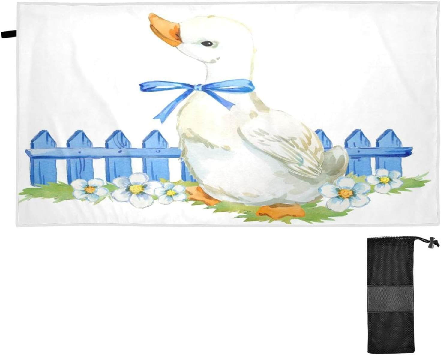 SKYSONIC Beach Towels 30"x60", Cute Duck Camping Towels Daisy Flower ...