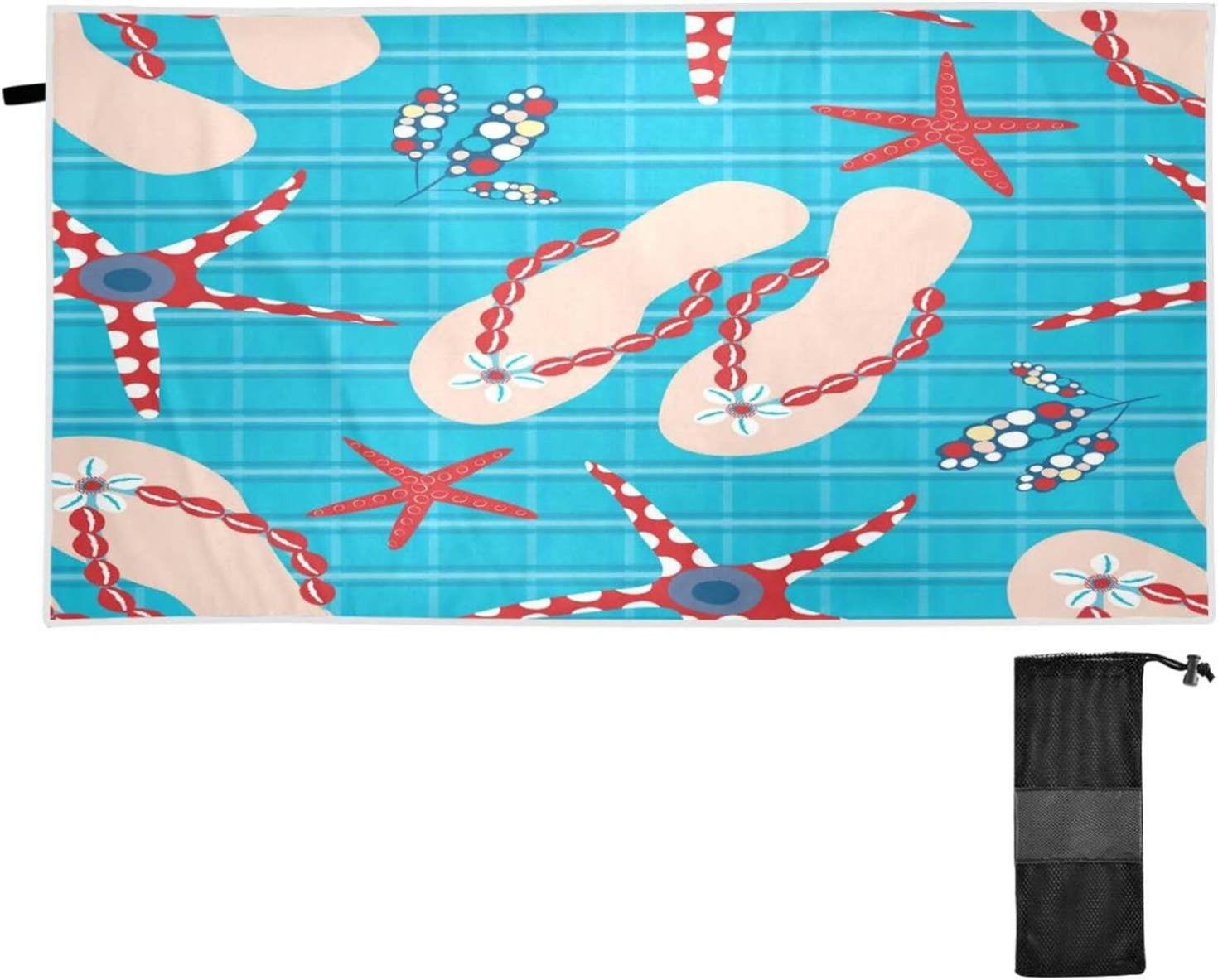 SKYSONIC Beach Towels 30"x60", Flip Flop Shoe Camping Towels Starfish ...