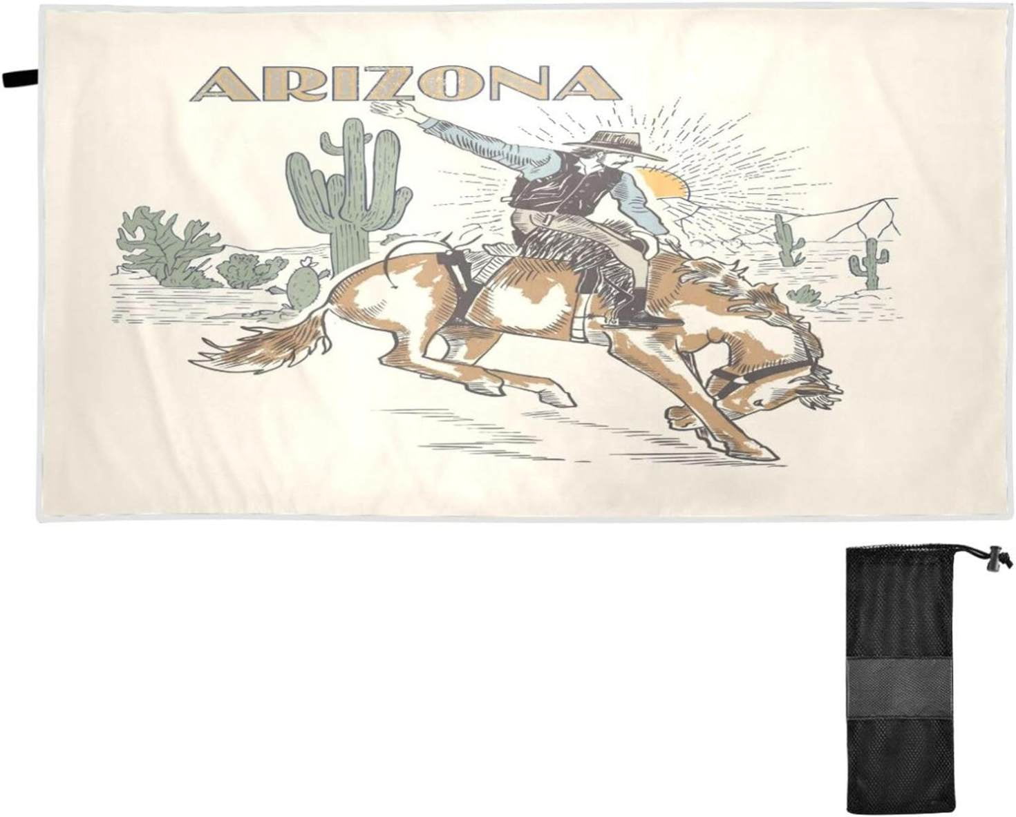 SKYSONIC Beach Towels 30"x60", Rodeo Cowboy Wild Horse Camping Towels ...