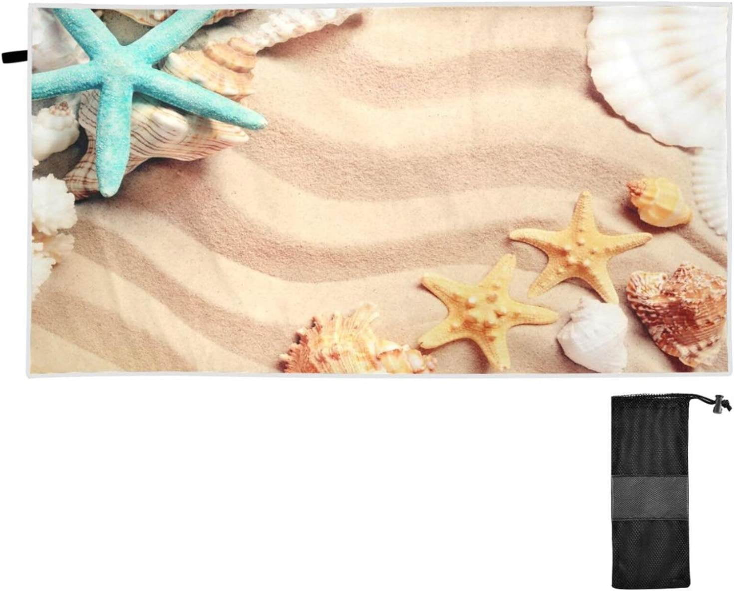 SKYSONIC Beach Towels 30"x60", Sea Shell Summer Beach Camping Towels ...