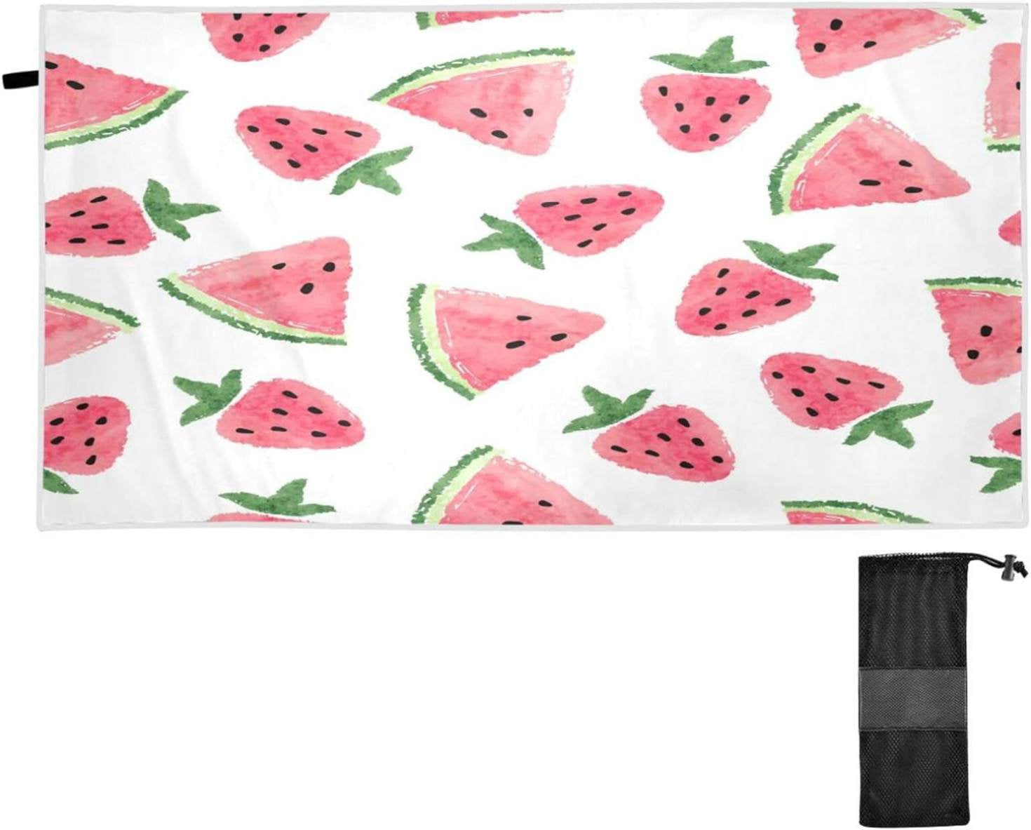 SKYSONIC Beach Towels 30"x60", Summer Watermelon Strawberry Camping ...