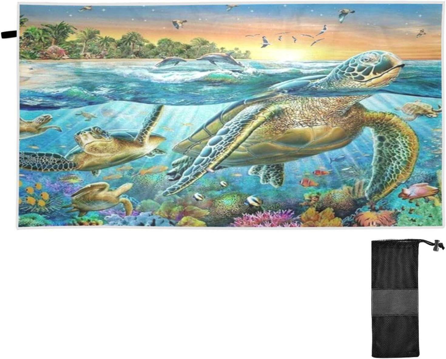 SKYSONIC Beach Towels 30"x60", Turtle Camping Towels Sea Sun Sand Free ...