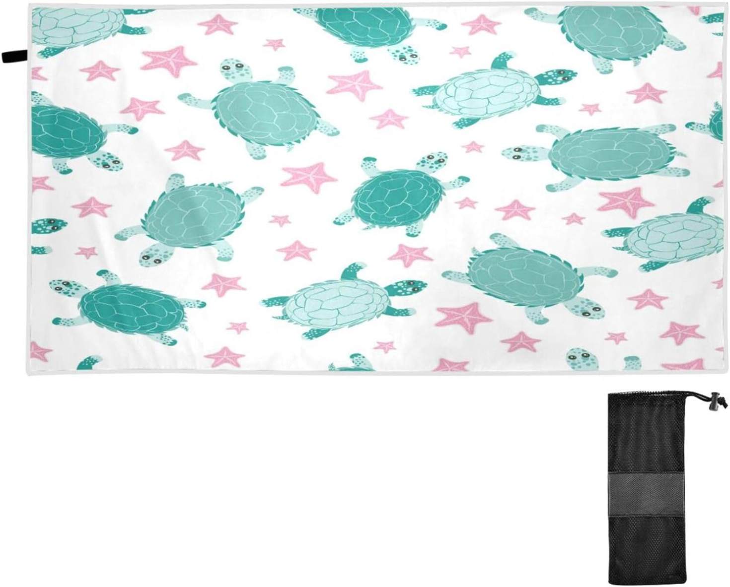 SKYSONIC Beach Towels 30"x60", Turtle Starfish Camping Towels Sand Free ...