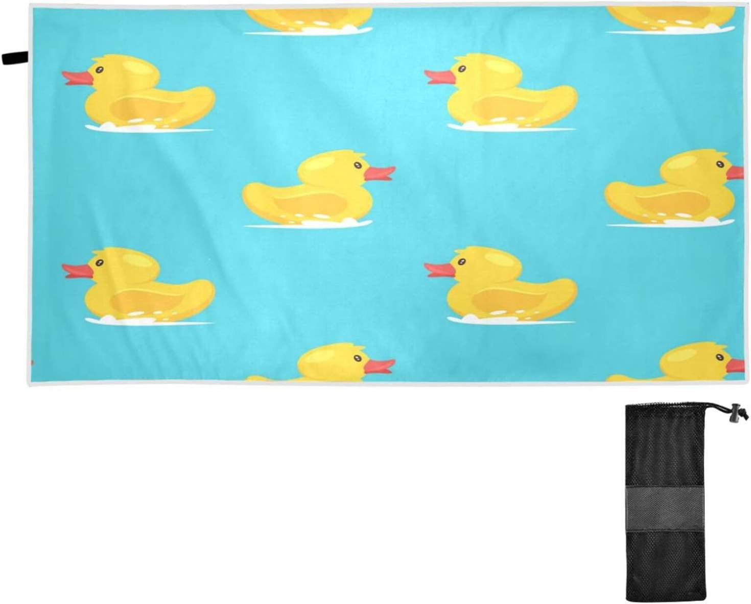 SKYSONIC Beach Towels 30"x60", Yellow Duck Water Camping Towels Sand ...